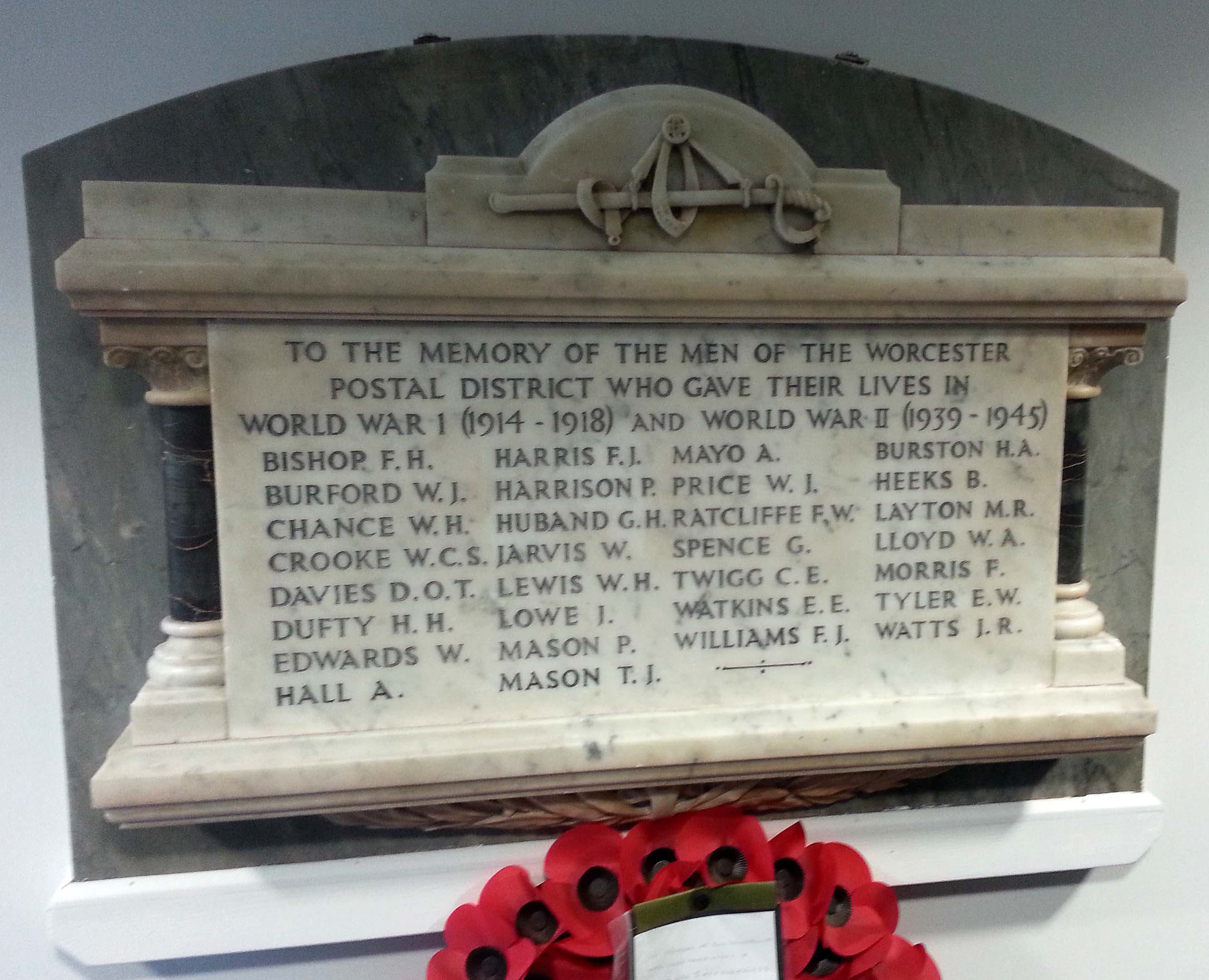 Worcester Postal District War Memorial Royal Mail Group Ltd Worcester Postal District War Memorial Royal Mail Group Ltd